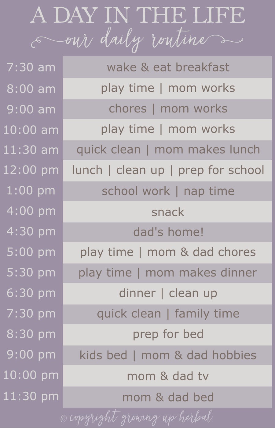 A Day In The Life Our Daily Routine Growing Up Herbal