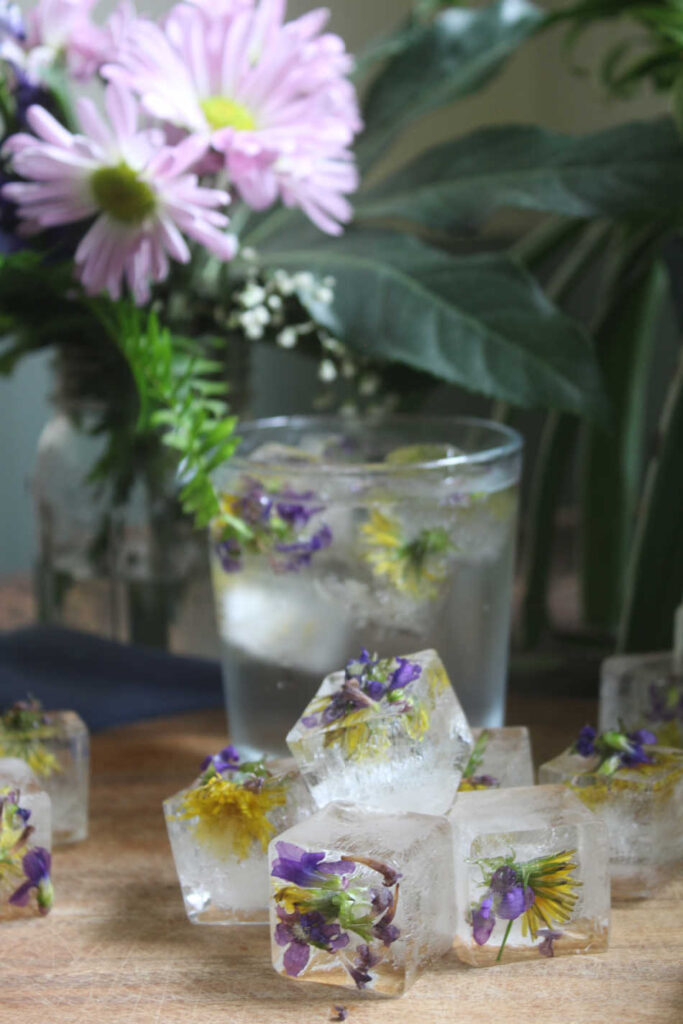 DIY Flower Ice Cubes - Growing Up Herbal
